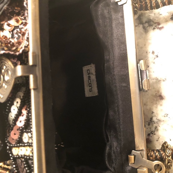 Chico's | Bags | Chicos Embroideredbeaded And Feathered Handbag | Poshmark